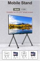 China LED LCD OLED Mobile TV Stand With Tilt Rolling TV Cart With Media Shelf And Wheels for sale