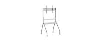 China White Black Manual Mobile TV Floor Stand 133lbs Mobile Tv Stand On Wheels for sale