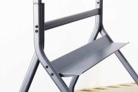 China White Black Manual Mobile TV Floor Stand 133lbs Mobile Tv Stand On Wheels for sale
