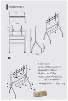 China Manual Adjustment TV Floor Stand 86inch Conference TV Cart With 220Lbs Capacity for sale