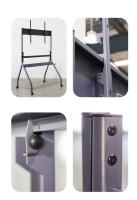 China VESA 600x1000mm TV Floor Stand Mobile Rolling Television Stand With AV Shelf With Wheels for sale