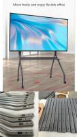 China Adjustable Cold Rolled Steel Portable Tv Stand Tv Display Cart Floor Swivels 145 Lbs for sale