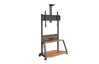 China VESA 600 X 1000mm Flat TV Floor Stand Mobile Television Stand With Locking Caster Wheels for sale