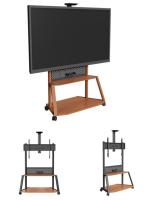 China 49 - 110Inch Mobile TV Cart Flat Panel Screens TV Floor Standing Monitor Stand With Wheels Holds Up To 150kg for sale