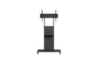 China Adjustable Steel Black Mobile Portable TV Rack With Wheel Television Cart For Multi Touch Screen for sale