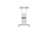 China Adjustable Steel Black Mobile Portable TV Rack With Wheel Television Cart For Multi Touch Screen for sale
