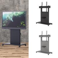 China Metal Rolling Electronic Movable Television Stand Vesa Compatible Television Cart 800x1000mm for sale