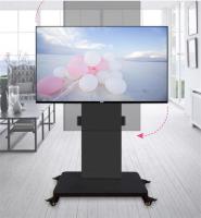 China 110lbs Swivel Floor TV Stand Vesa 800 X 1000mm Metal Tv Stand With Wheels for sale