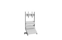 China AD750 Black Television Floor Stand TV Floor Stand 75 Inch Adjustable Height With Locking Casters, for sale