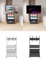 China Rolling Mobile TV Cart Stand 40 - 86 Inch LCD LED 4K Flat Screen TVs Table With Wheels for sale