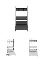 China Two Shelf Adjustable Mobile TV Cart Up To132Lbs VESA Rollable Tv Stand 400x600mm for sale
