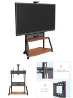 China Mobile TV Monitor Floor Stand 75in - 110in Flat Panel Rolling Tv Stand With Mount for sale
