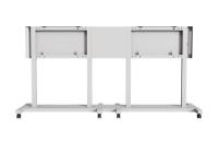 China Dual Screen White TV Trolley Stand 573Lbs Heavy Duty Reliable Moveable Tv Stand On Whee for sale