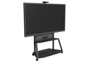 China Adjustable Height Mobile TV Cart With Cable Management 2 Shelves Tv Mount Stand Floor 100Lbs for sale