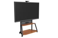 China Adjustable Height Mobile TV Cart With Cable Management 2 Shelves Tv Mount Stand Floor 100Lbs for sale