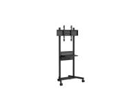 China High Smooth Mobility TV Mobile Cart 65in - 86In 90kgs Tv Stand With Wheels And Shelves for sale