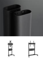 China Effortless Movement TV Mobile Cart With Integrated Shelf Tv Floor Mount 90kg Capacity for sale