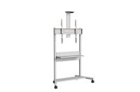 China White Morden Rolling Cart Tv Adjustable Height TV Mobile Cart For 65 - 86 Inch for sale