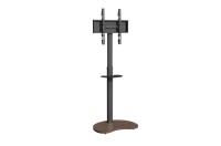 China Adjustable Black Mobile TV Floor Stand 65 Inch With Wheels For 43-65 Inch Screen Tvs for sale