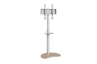 China Modern White Mobile Floor TV Stand On Wheels 43 - 65Inch Modern Floor Tv Stand for sale