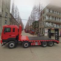 China 4x2 Diesel Flatbed Truck for Excavator Loader Transport 10 Ton Capacity for sale