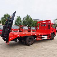 China 4x2 Diesel Flatbed Truck for Excavator Loader Transport 10 Ton Capacity for sale