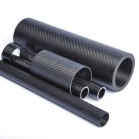 China OD 45mm X ID 41mm X 500MM Roll Wrapped Carbon Fiber Tube 3K Twill Glossy for sale