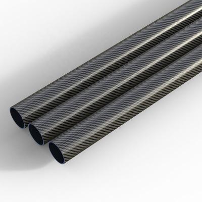 China Corrosion Resistance 3K Carbon Fibre Pipe Wound 45 Degree Plain Weave for sale