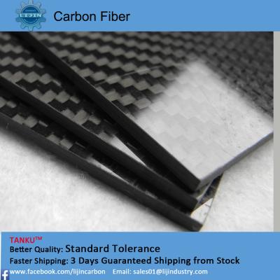 China 5.0mm 400mm*500mm high modulus carbon fiber sheeting black color for sale