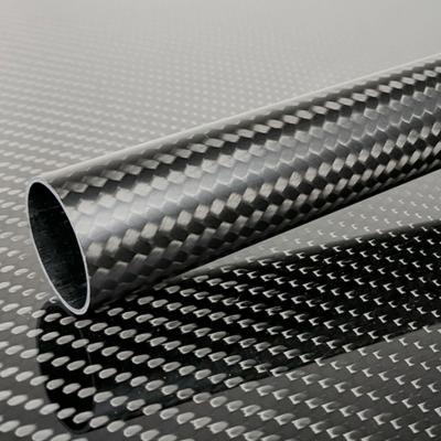 China Industrial CF 3K Twill Glossy Carbon Fiber Pipe Roll Wrapped For Automotive for sale