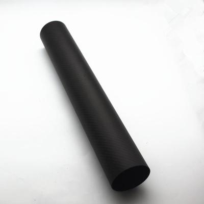 China Round Glossy 3K Carbon Fiber Tube High Strength Roll Wrapped CF Tubes for sale