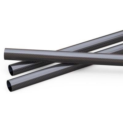 China High Modulus 3K Twill Carbon Fiber Round Tube Roll Wrapped Tubing for sale