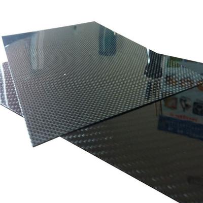China High Gloss Cosmetic Surface  Carbon Fiber Plate 400 X 500mm 4mm for sale