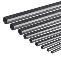 China 500mm 19.6 Inches Carbon Fiber Tubes Glossy Surface 3K Roll Wrapped 100% Pure for sale