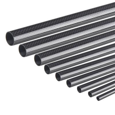 China 500mm 19.6 Inches Carbon Fiber Tubes Glossy Surface 3K Roll Wrapped 100% Pure for sale