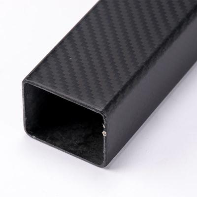 China High Pressure Resistance CF Tube 100% 3K Carbon Fiber Rectangular Tubing for sale