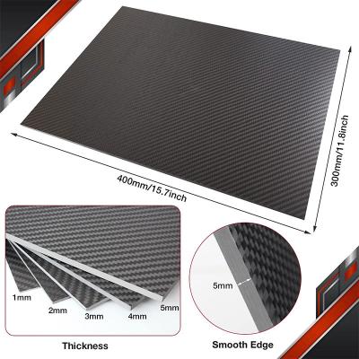 China Twill Plain Glossy Matte Hard Carbon Fiber Sheet 1K 2K 3K Different Size for sale