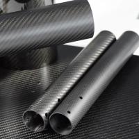 China 100% Customized Size Carbon Fiber Round Tubes Abrasion Resistant for sale