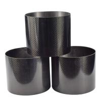 China Custom 100% 3K Carbon Fiber Tubing Large Pipe 26mm 30mm 50mm 100mm for sale