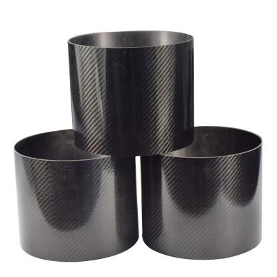 China Custom 100% 3K Carbon Fiber Tubing Large Pipe 26mm 30mm 50mm 100mm for sale
