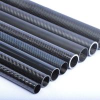 China Woven Finish Roll Wrapped Carbon Tube 30mm OD 28mm ID 1000mm Length for sale
