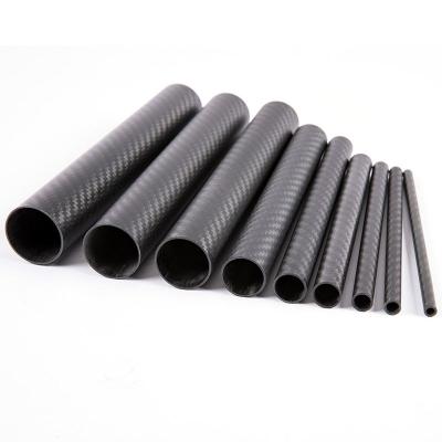 China High Strength T300 T700 Black Carbon Fiber Tube For Reinforcement for sale