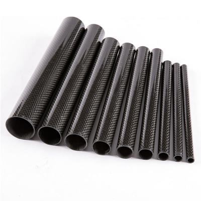 China High Glossy Carbon Fibre Roll Wrap Tube 25mmX23mm X1000/1850mm for sale
