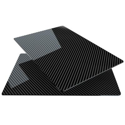 China T300 3K 100% Full Carbon Fiber Sheet Twill Glossy Forged Plate Customized Size and Thickness for sale