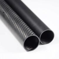 China Carbon Fiber Tube 25mm x 23mm x 500mm 3K Roll Wrapped 100% Carbon Fiber Tube Glossy Surface for sale