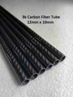 China Versatility 3K Carbon Fiber Tube 12mm x 10mm x 1000mm GLOSSY Finish for sale