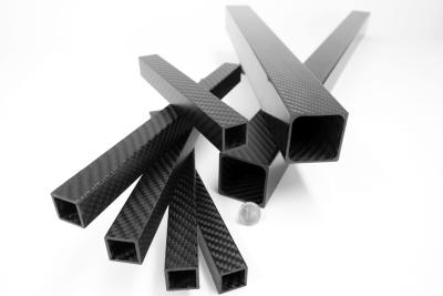 China Carbon Square Tubes CFRP Pipes  Twill Exterior Material for sale