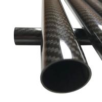 China Carbon Fiber Tubing - 16mm x 14mm x 500mm - 3K Roll Wrapped 100% Carbon Fiber Tube Glossy for sale