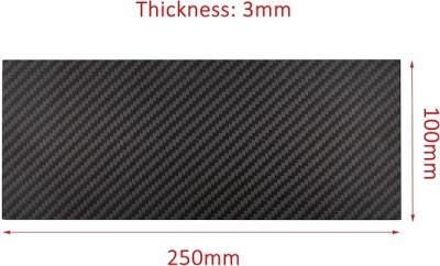 China Carbon Fiber Sheet 3MM Thickness 100X250mm 3K Matte Surface Carbon Fiber Plate Board for sale