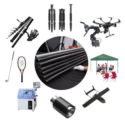 China Strong And Lightweight 100% 3K Roll Wrapped Carbon Telescopic Tube for sale